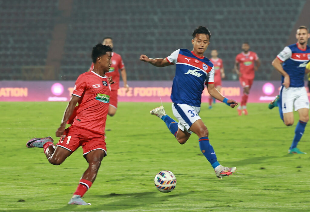 NEUFC's Parthib Gogoi in action against BFC during the ISL game at ...